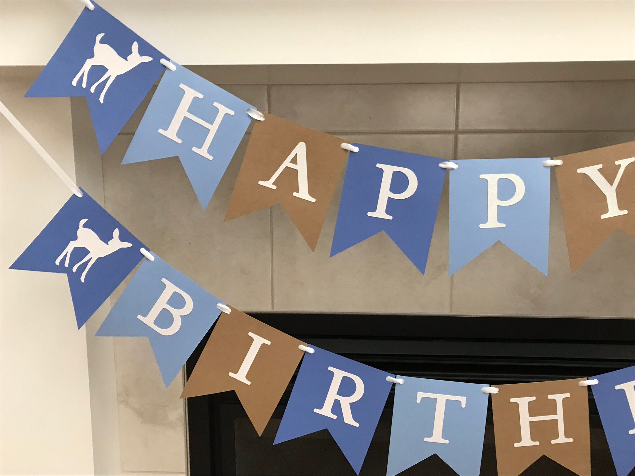 Little Deer Birthday Banner Happy Birthday Banner Boy | Etsy