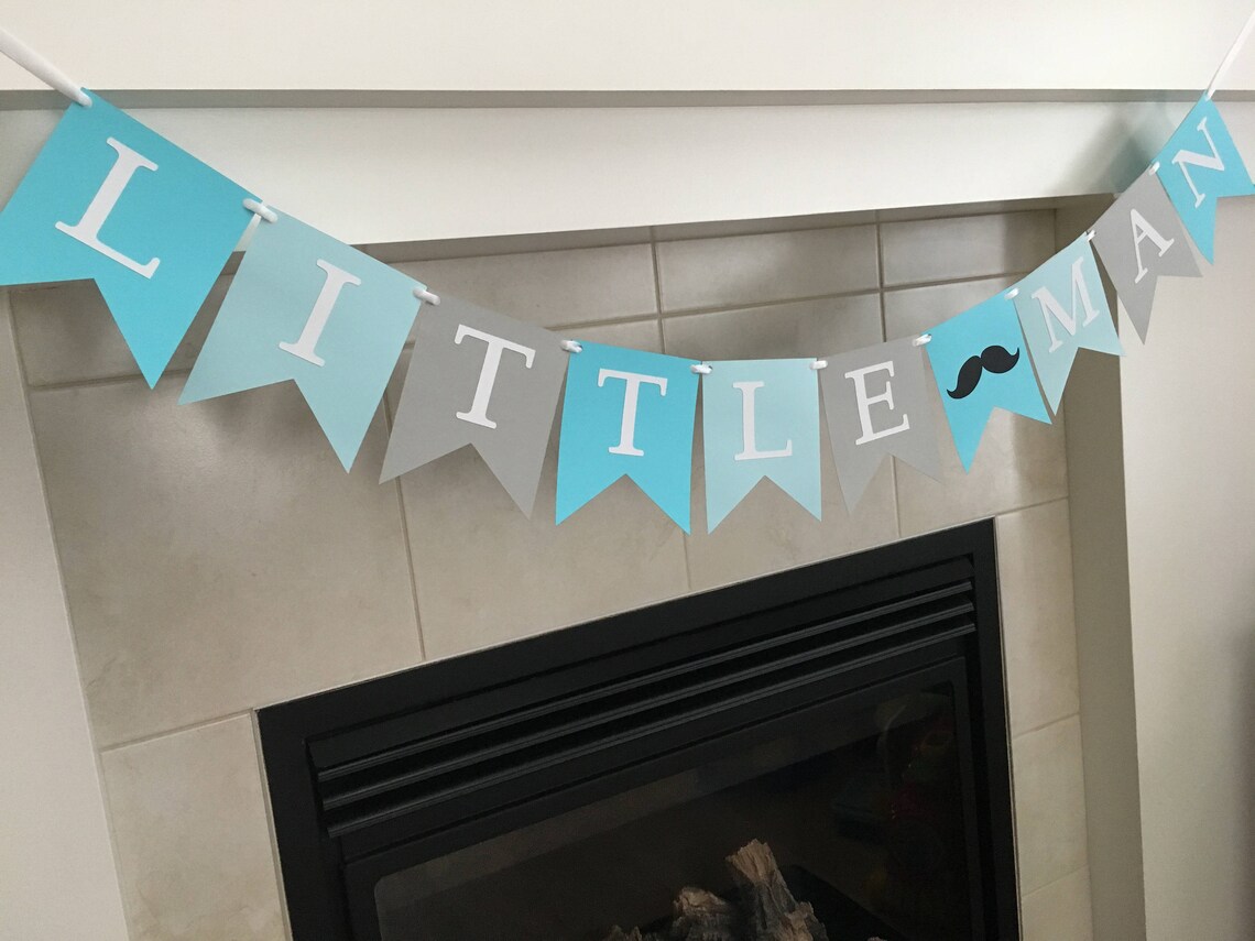 Little Man Banner Boy Birthday Little Man Baby Shower Boy - Etsy