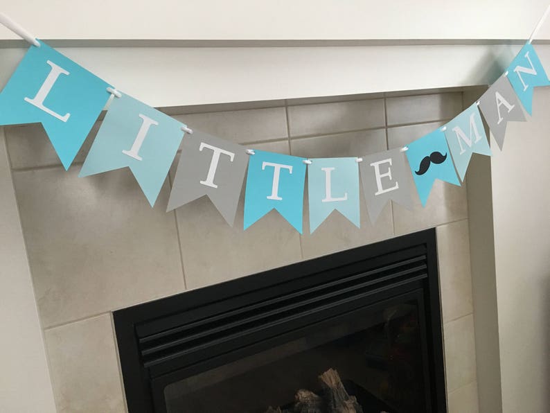 Little Man Banner Boy Birthday Little Man Baby Shower Boy | Etsy