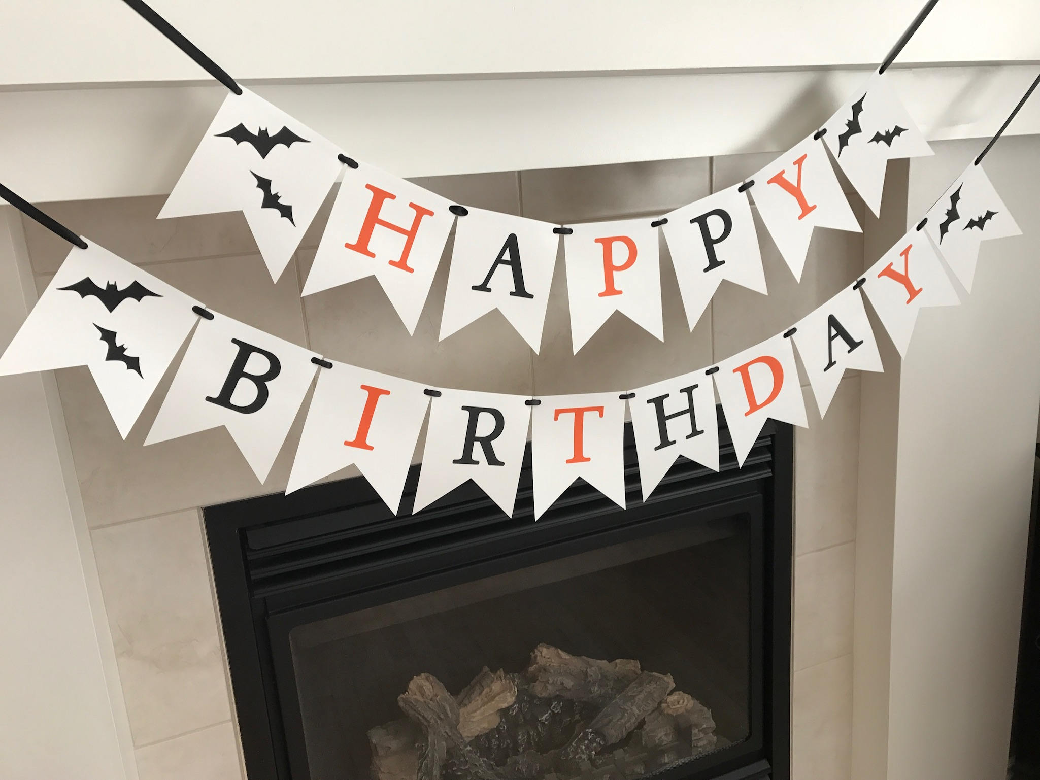 Bat Birthday Banner: Halloween Party Decor, Black & Orange - Etsy Canada
