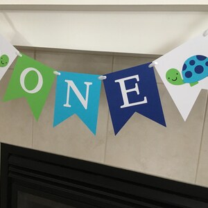 Turtle One Banner, Turtle Birthday Banner, One Birthday Banner, First ...