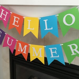 Hello Summer Banner, Summer Banner, Seasonal Banner, Summer Decoration ...