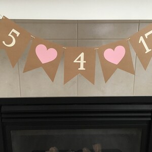 Custom Date Banner, Wedding Date Banner, Save the Date Banner, Due Date ...