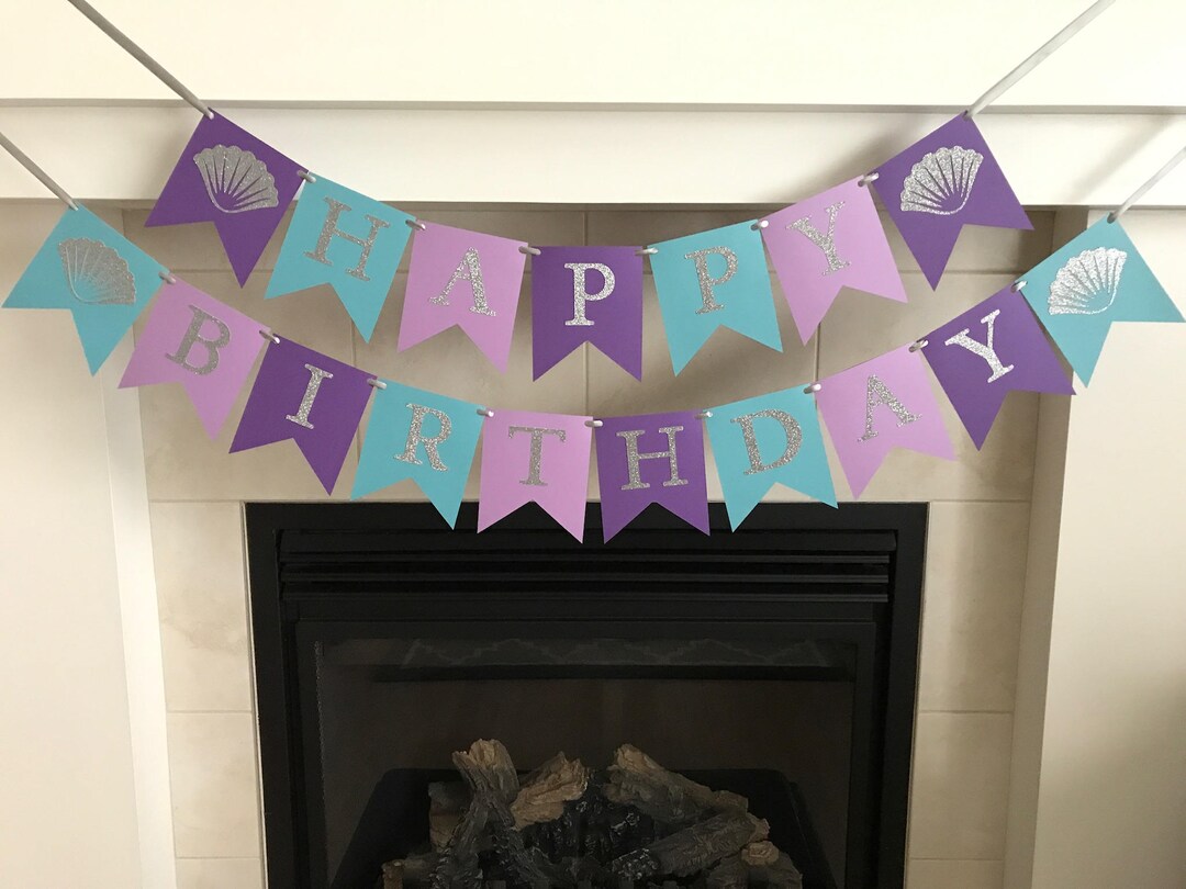 Mermaid Birthday Banner, Under the Sea Birthday, Ocean Theme, Sea ...