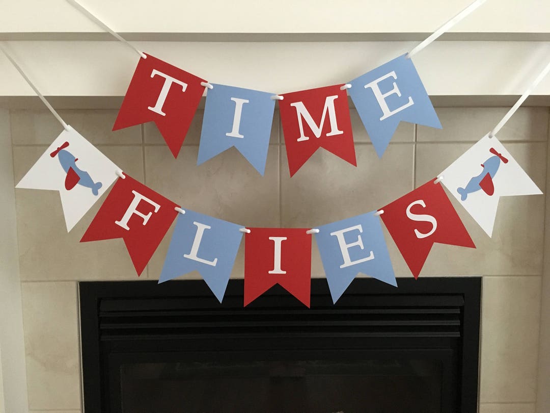 Time Flies Banner, Airplane Themed Birthday, Airplanes, Plane Party ...