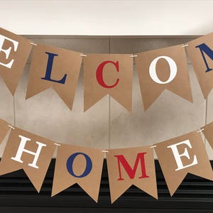 Welcome Home Banner: Red White Blue, Burlap Celebration Decor - Etsy