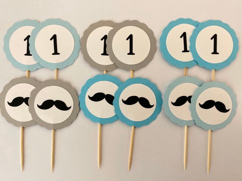 Mustache Cupcake Toppers Moustache Party Little Man - Etsy