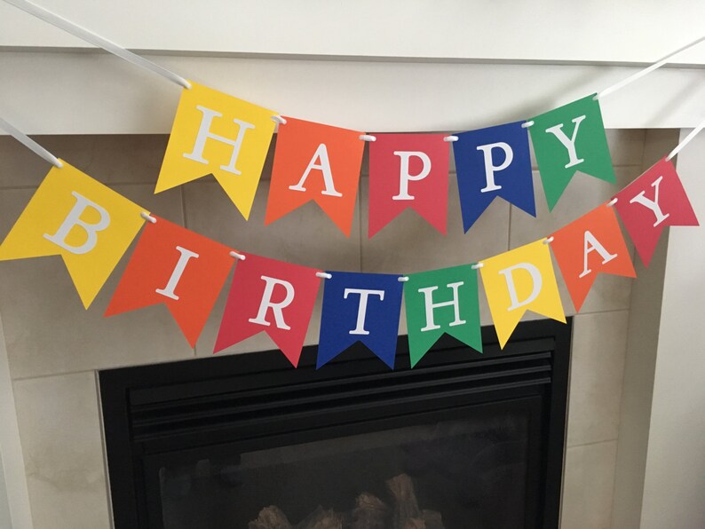 Rainbow Birthday Banner Multicolor Birthday Banner Colorful - Etsy