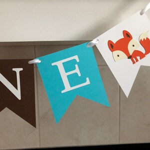 Fox One Banner, Fox Birthday Banner, Fox Banner, High Chair Banner ...