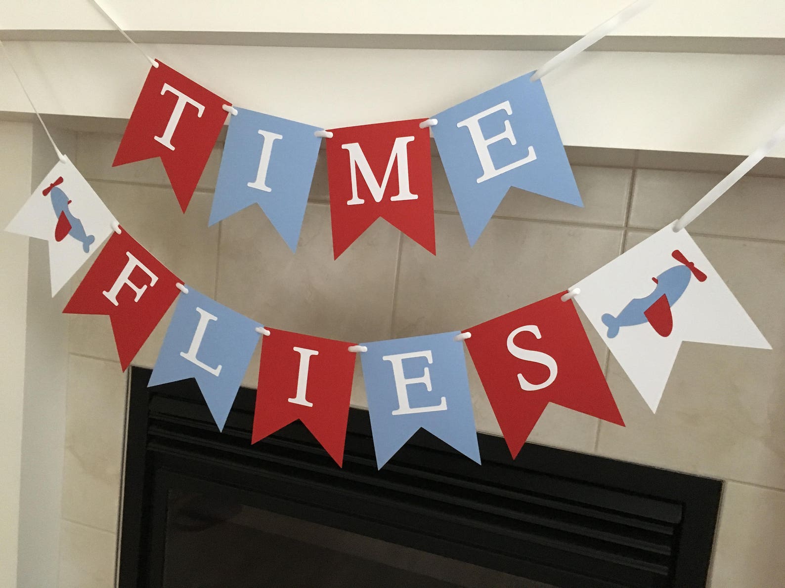 Time Flies Banner Airplane Themed Birthday Airplanes Plane - Etsy