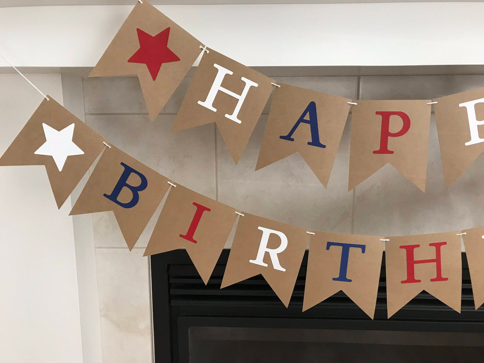 Patriotic Birthday Banner Red White and Blue Birthday Banner | Etsy
