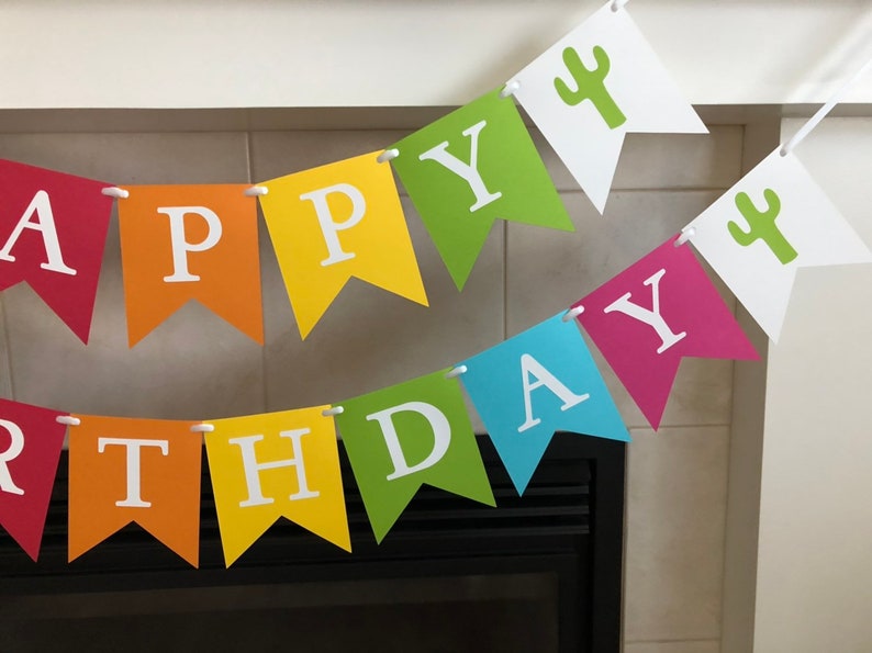 Fiesta Birthday Banner Fiesta Party Happy Birthday Banner - Etsy