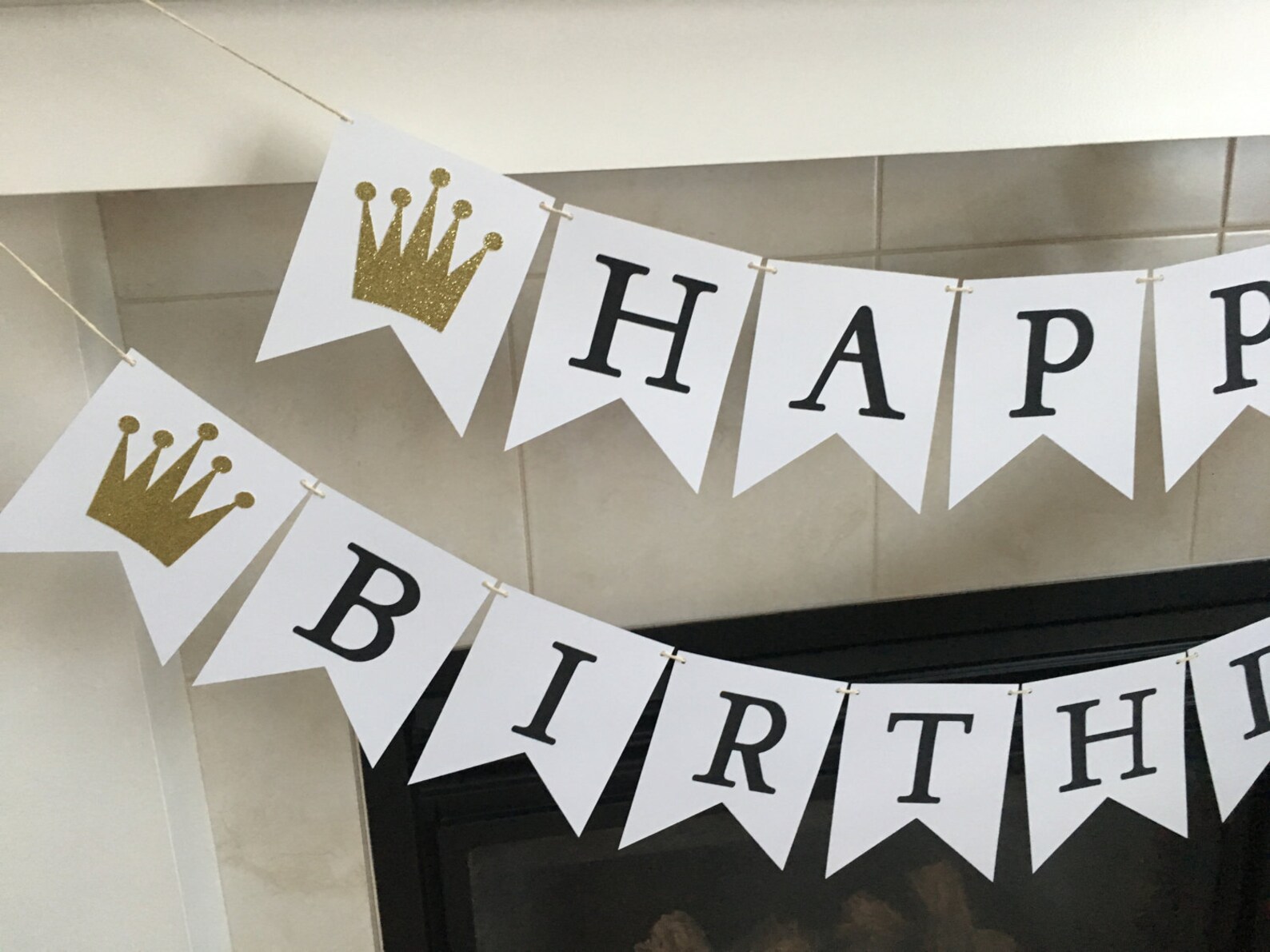 Crown Birthday Banner Happy Birthday Banner Prince Birthday - Etsy