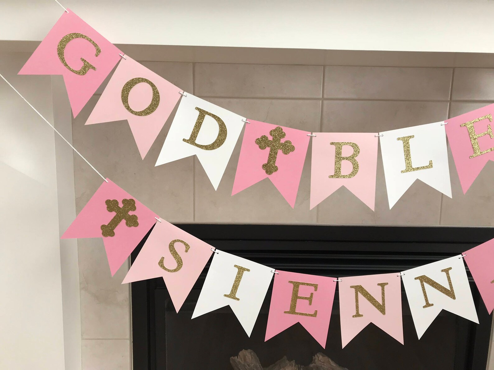 Pink Ombre God Bless Banner Baptism Banner Christening - Etsy Canada