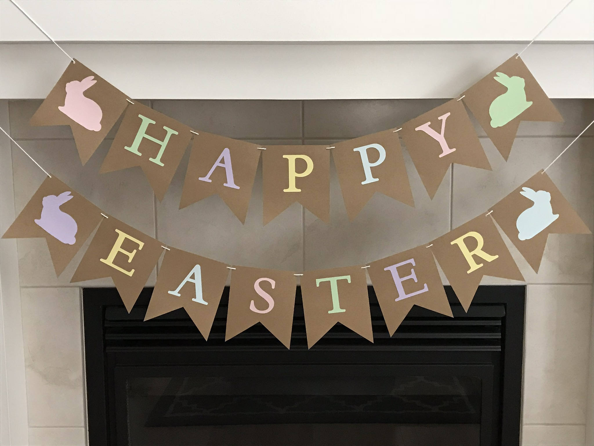 Happy Easter Banner Easter Decoration Bunny Banner Spring | Etsy
