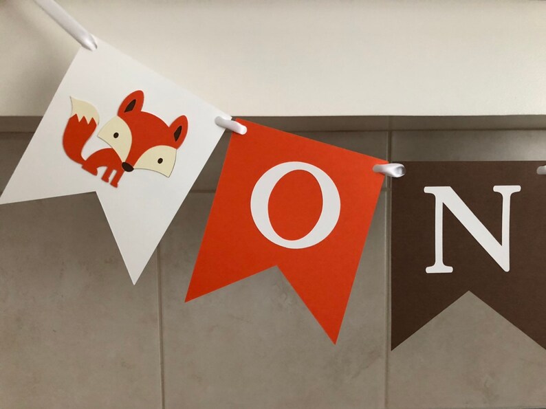 Fox One Banner Fox Birthday Banner Fox Banner High Chair | Etsy