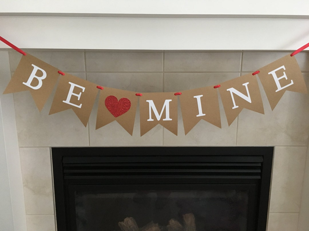 Be Mine Banner, Valentine's Banner, Valentine's Celebration, Red ...