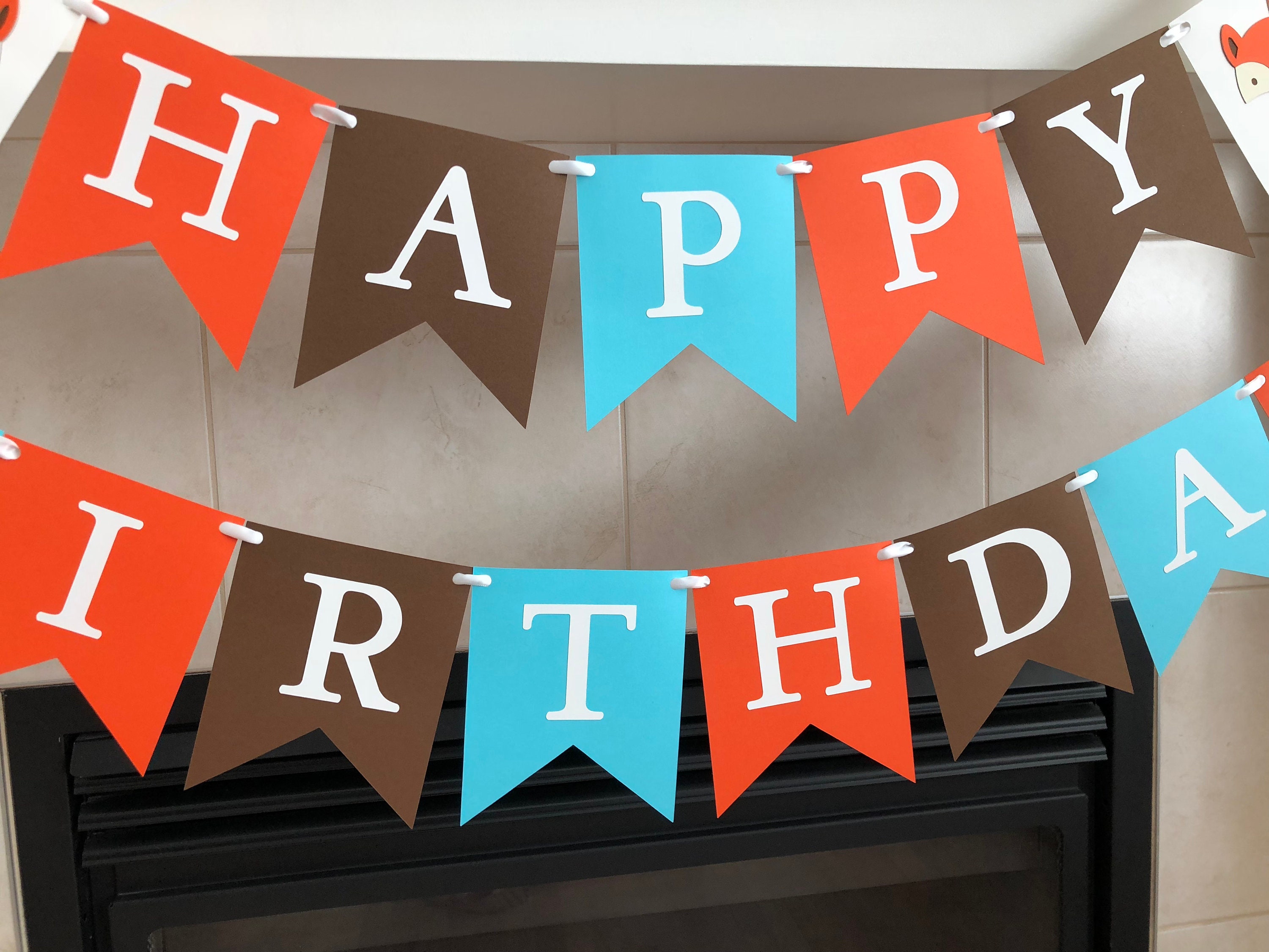 Fox Birthday Banner Happy Birthday Banner Forest Friends - Etsy