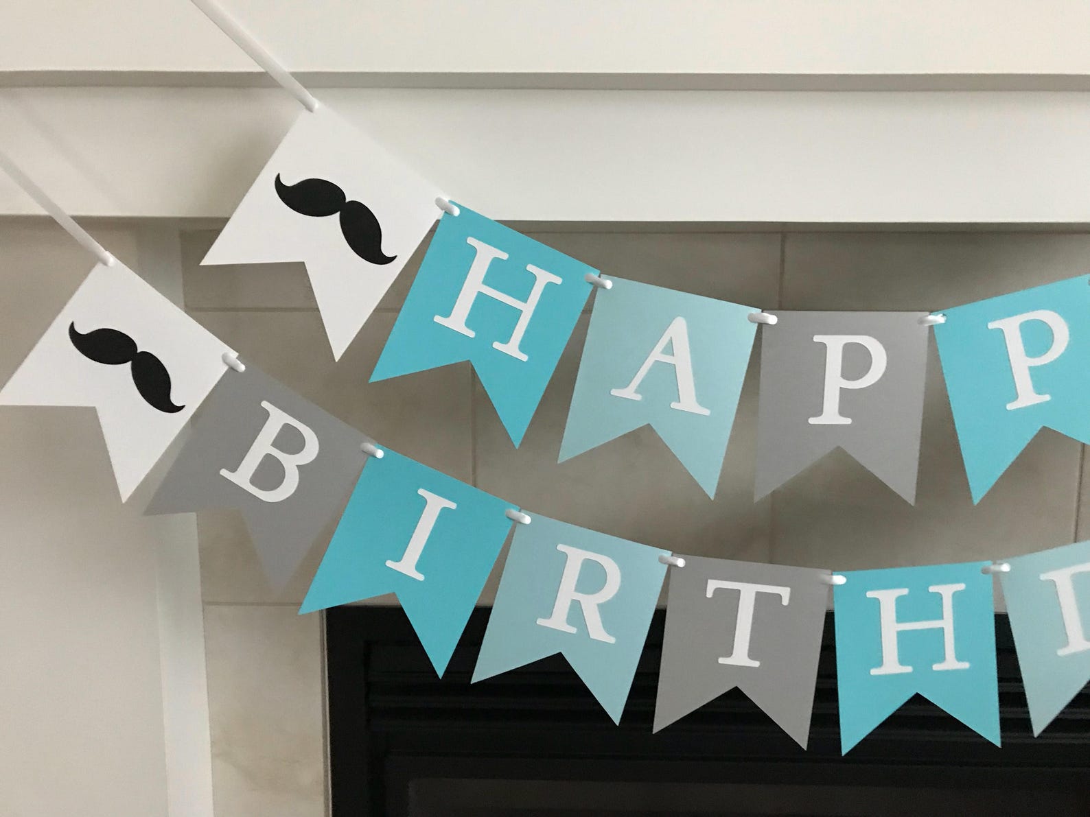 Moustache Birthday Banner Little Man Birthday Banner Happy - Etsy