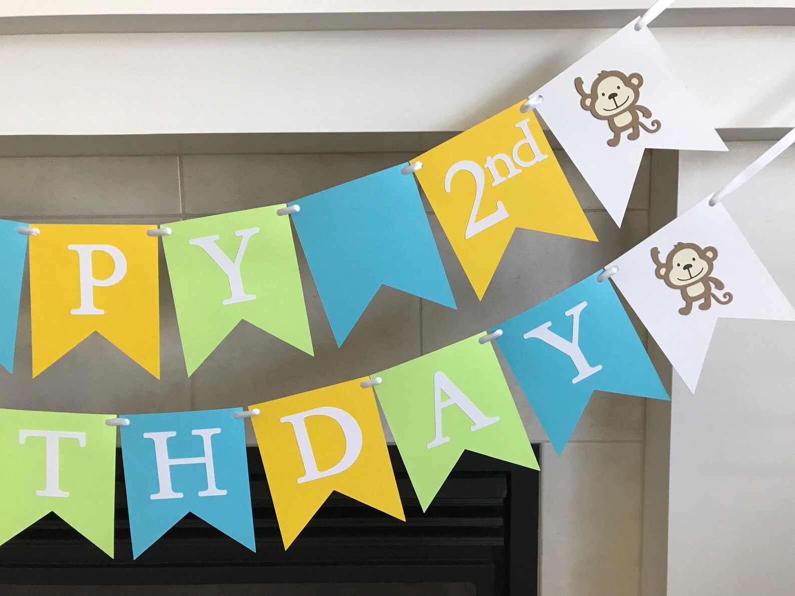 Monkey Birthday Banner Happy Birthday Banner Birthday - Etsy