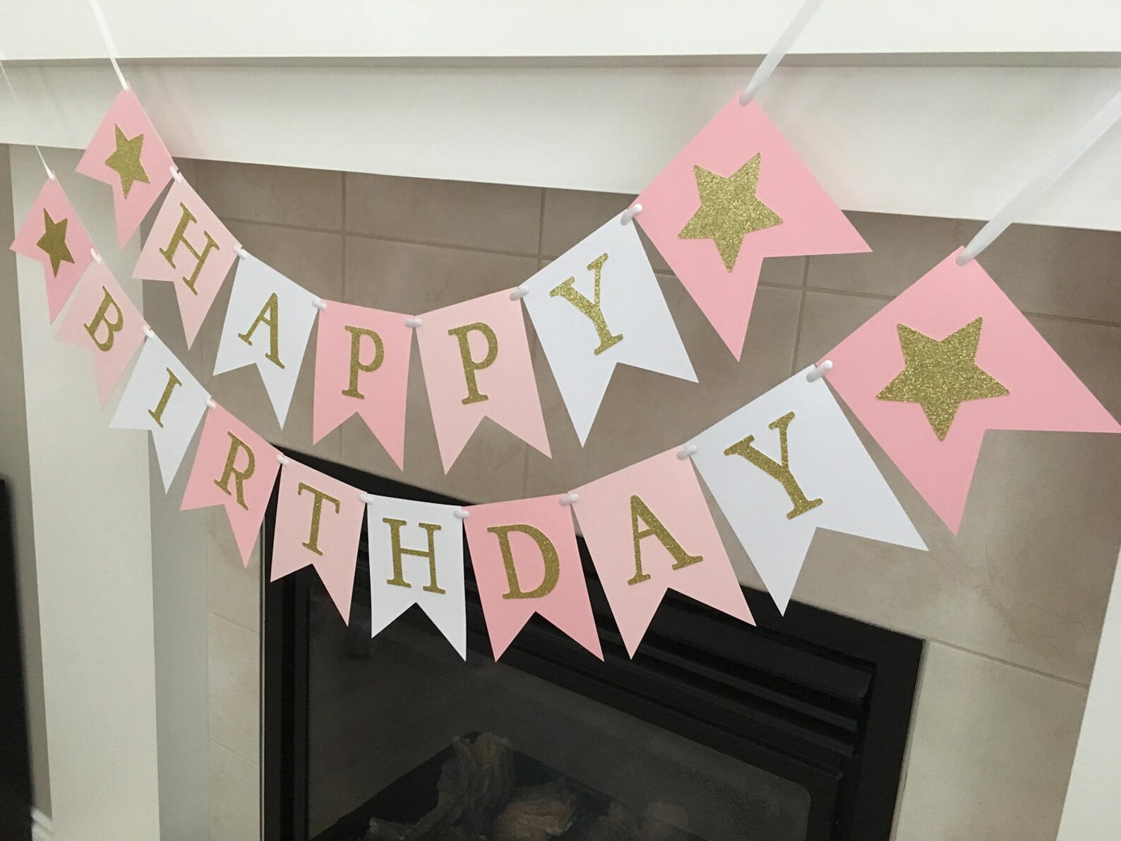 Star Birthday Banner Happy Birthday Banner Girl Birthday | Etsy