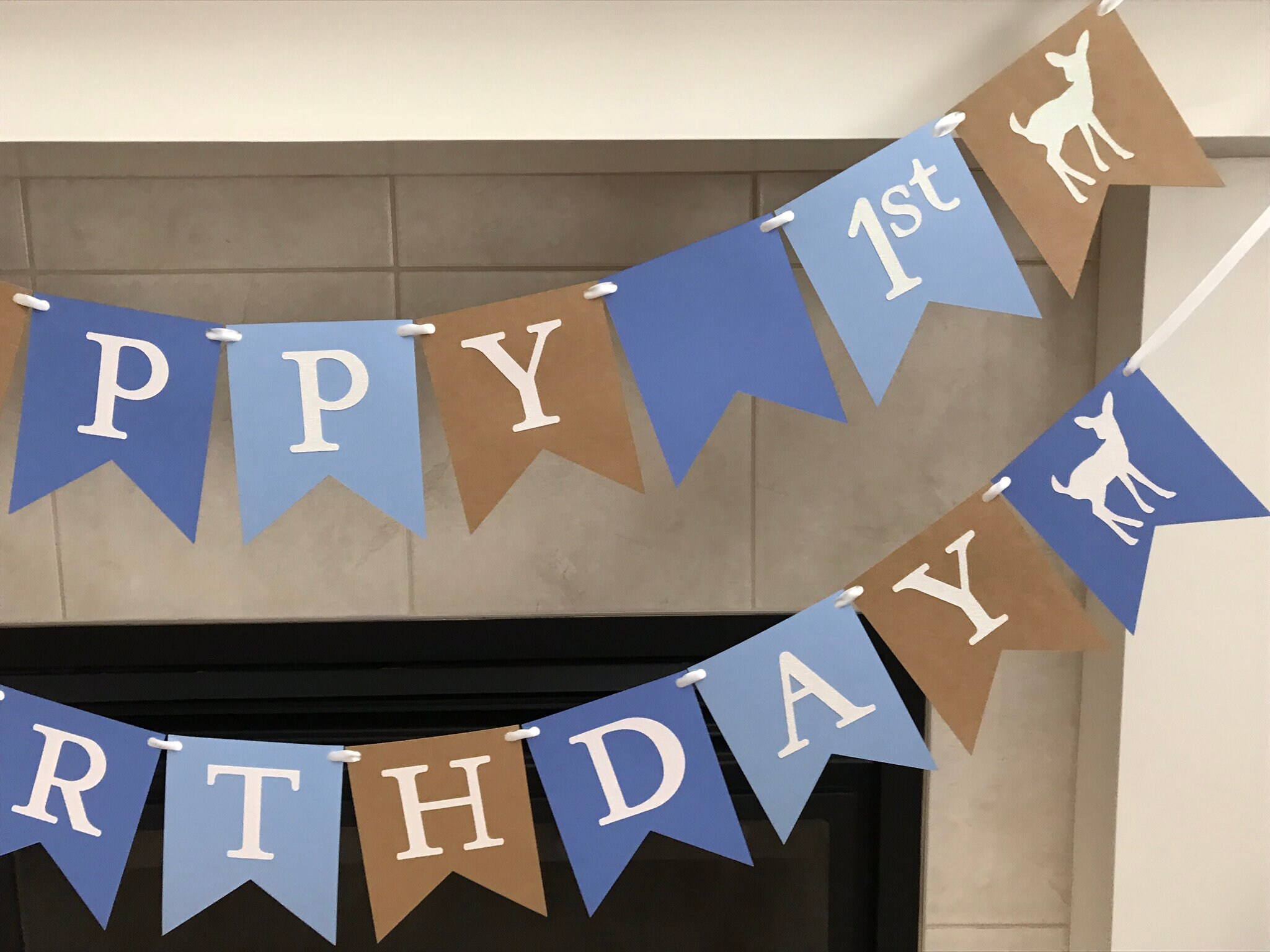 Little Deer Birthday Banner Happy Birthday Banner Boy | Etsy