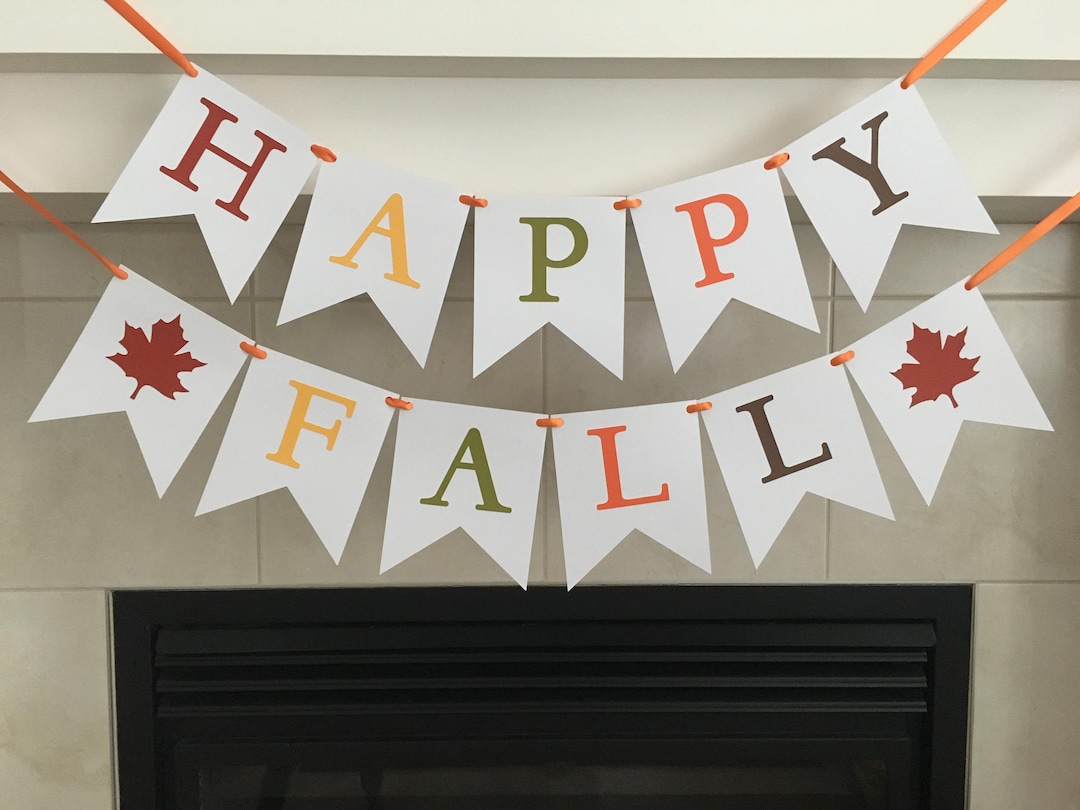 Happy Fall Banner, Fall Banner, Fall Decoration, Seasonal Banner ...