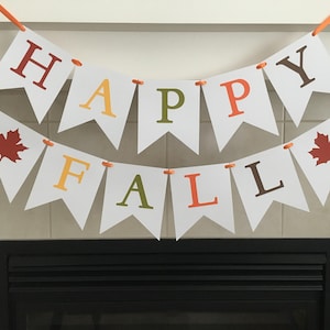 Happy Fall Banner, Fall Banner, Fall Decoration, Seasonal Banner ...