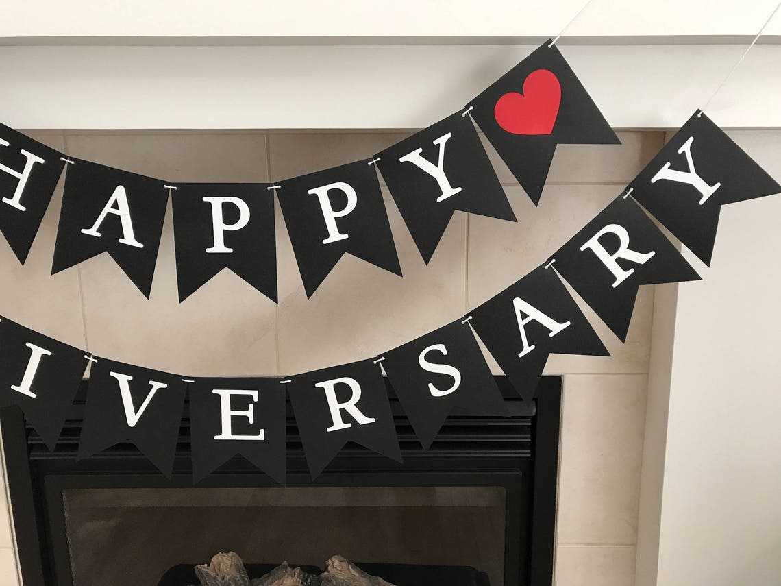 Happy Anniversary Banner Anniversary Banner Wedding - Etsy