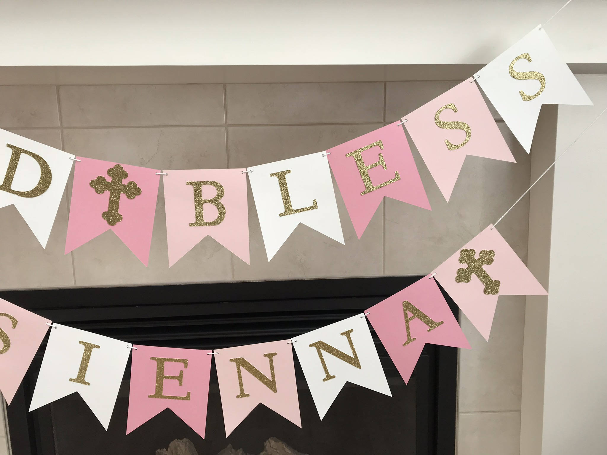Pink Ombre God Bless Banner Baptism Banner Christening | Etsy