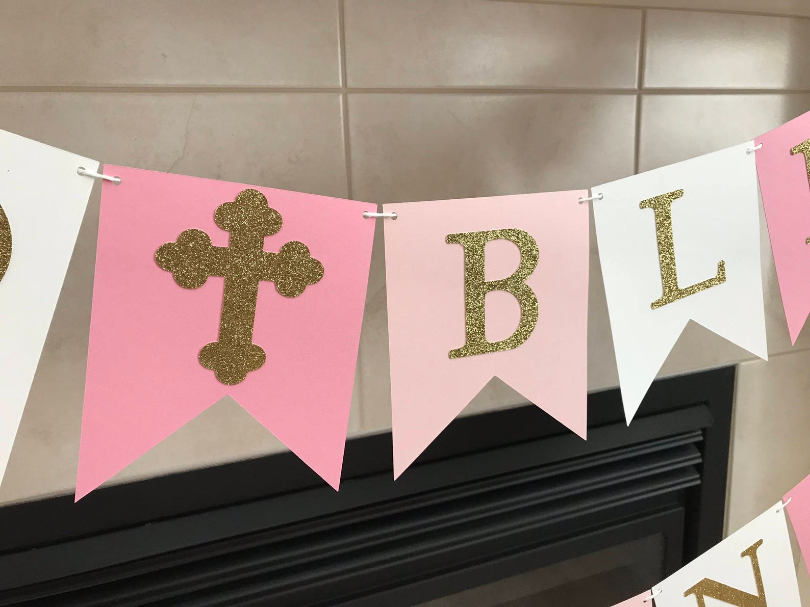 Pink Ombre God Bless Banner Baptism Banner Christening | Etsy
