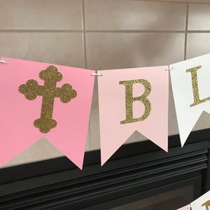 Pink Ombre God Bless Banner Baptism Banner Christening | Etsy