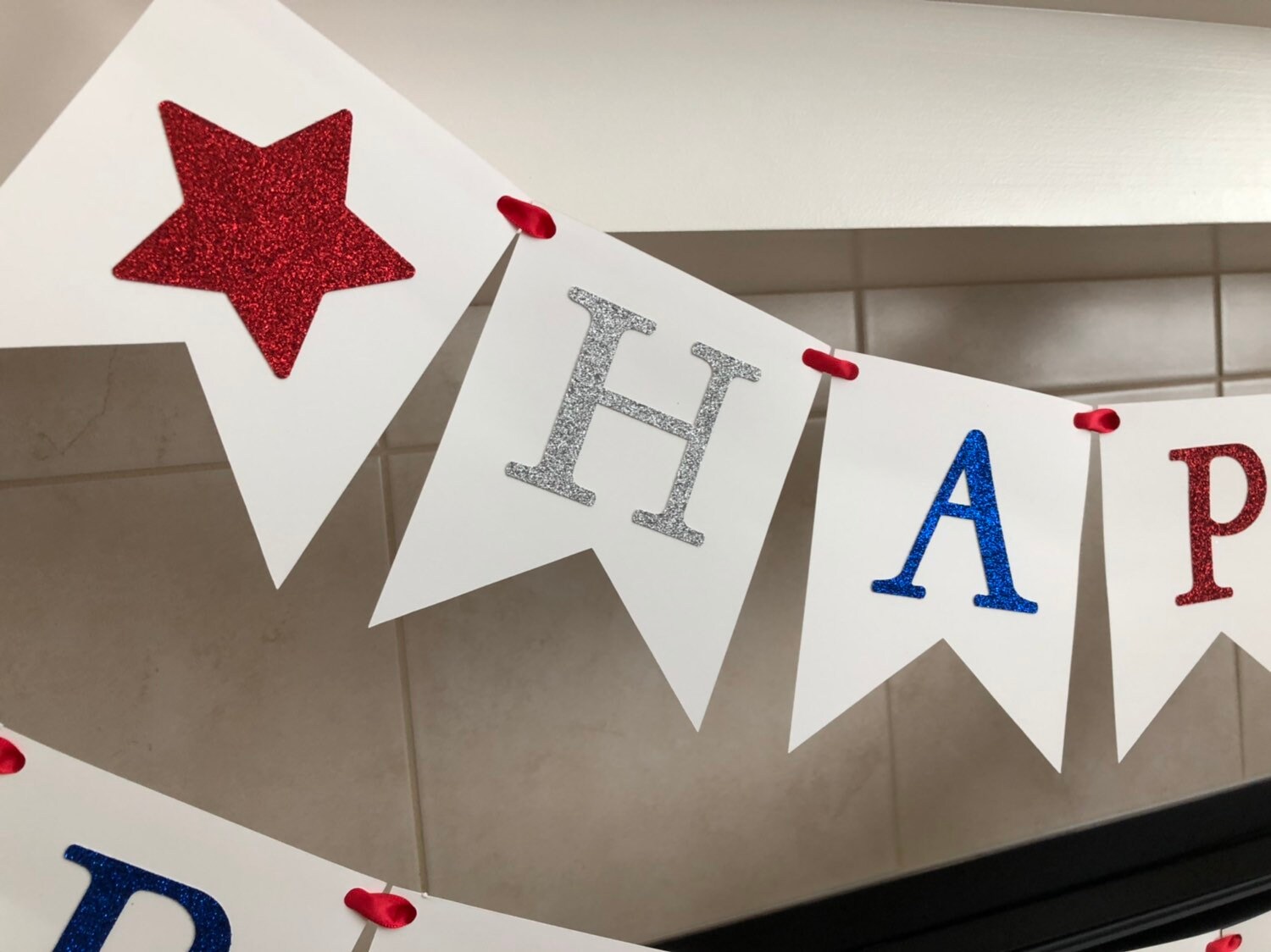 Patriotic Birthday Banner Red White and Blue Birthday Banner - Etsy