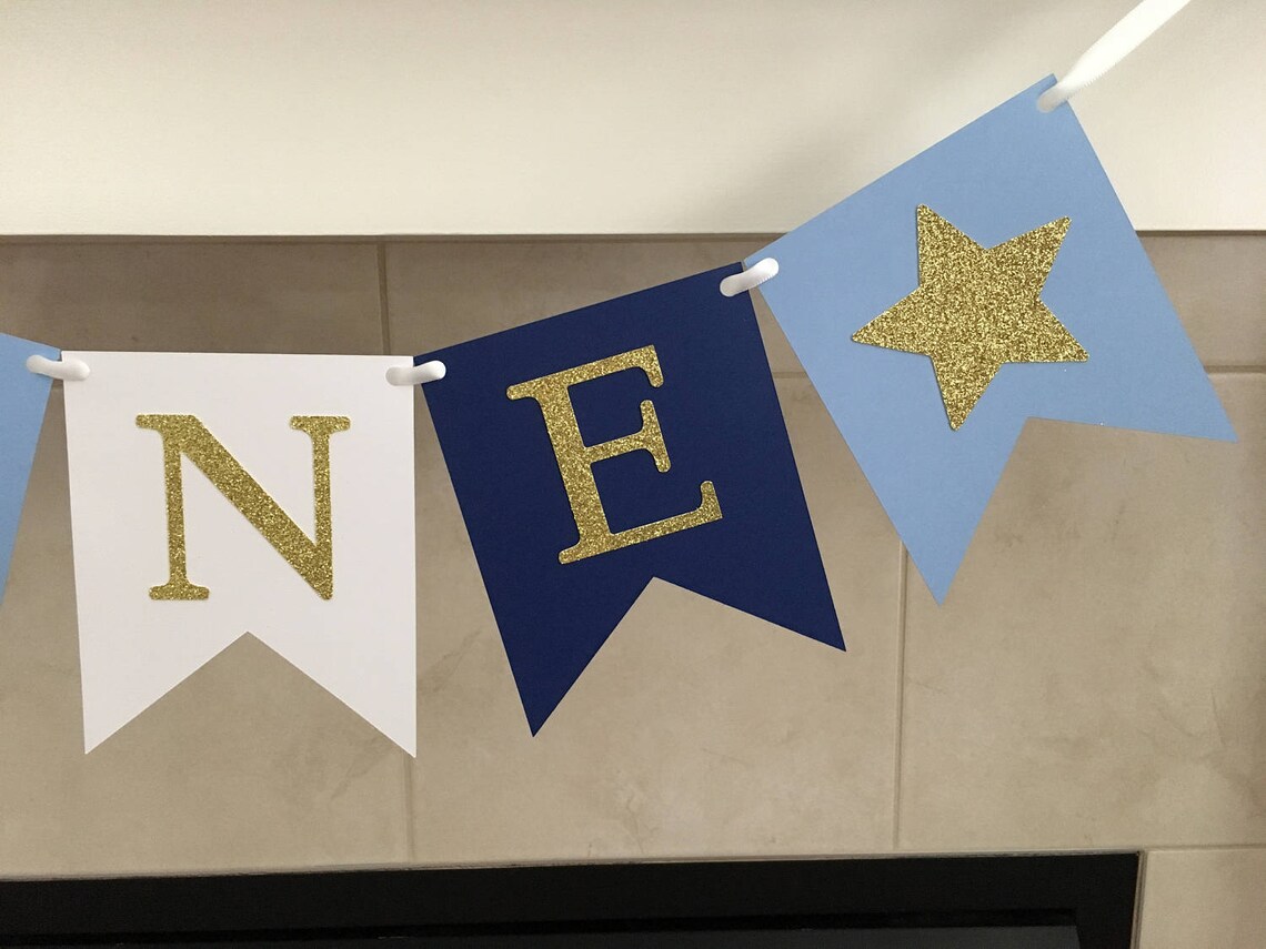 One Birthday Banner Star Birthday First Birthday Banner 1st - Etsy