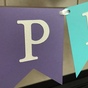 Purple Aqua Pink, Butterfly Birthday Banner, Happy Birthday Banner ...