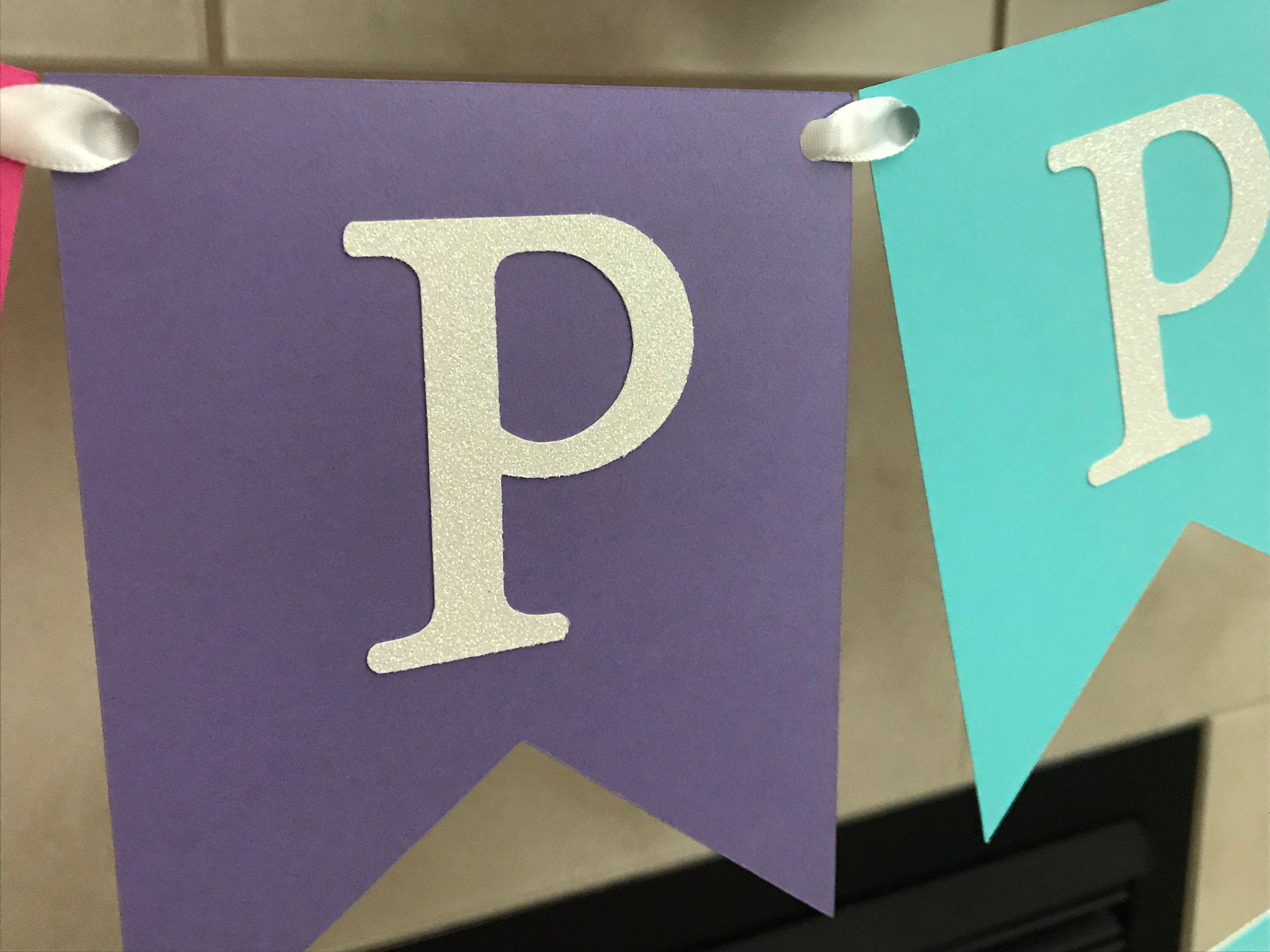 Purple Aqua Pink Butterfly Birthday Banner Happy Birthday - Etsy Canada