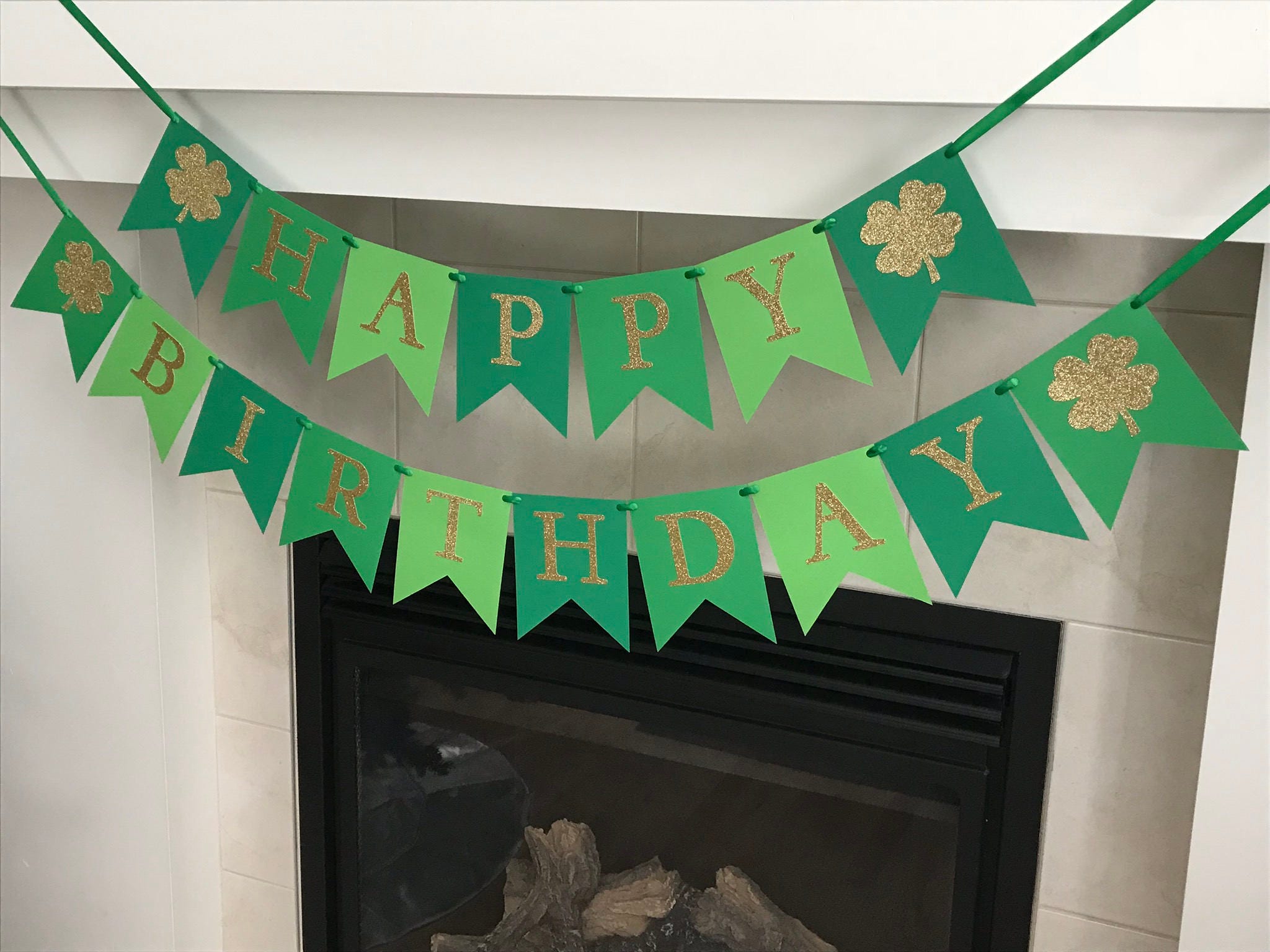 Clover Leaf Birthday Banner St Patrick's Day Birthday | Etsy