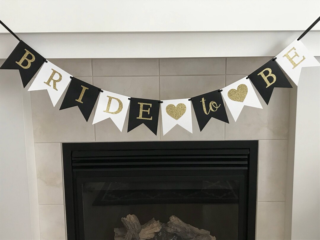 Bride to Be Banner, Black and White, Gatsby Style, Bridal Shower Banner ...