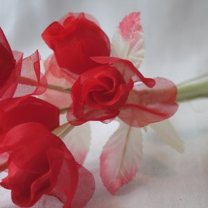 Red Silk Vintage 80s Flowers,red Tulip Bouquet,millinery Flowers ...