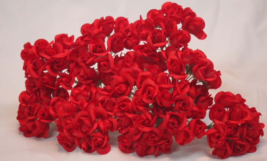 BOUQUET SALE per DOUZEN Vintage 80s Little Red Roses,rose Blossom ...