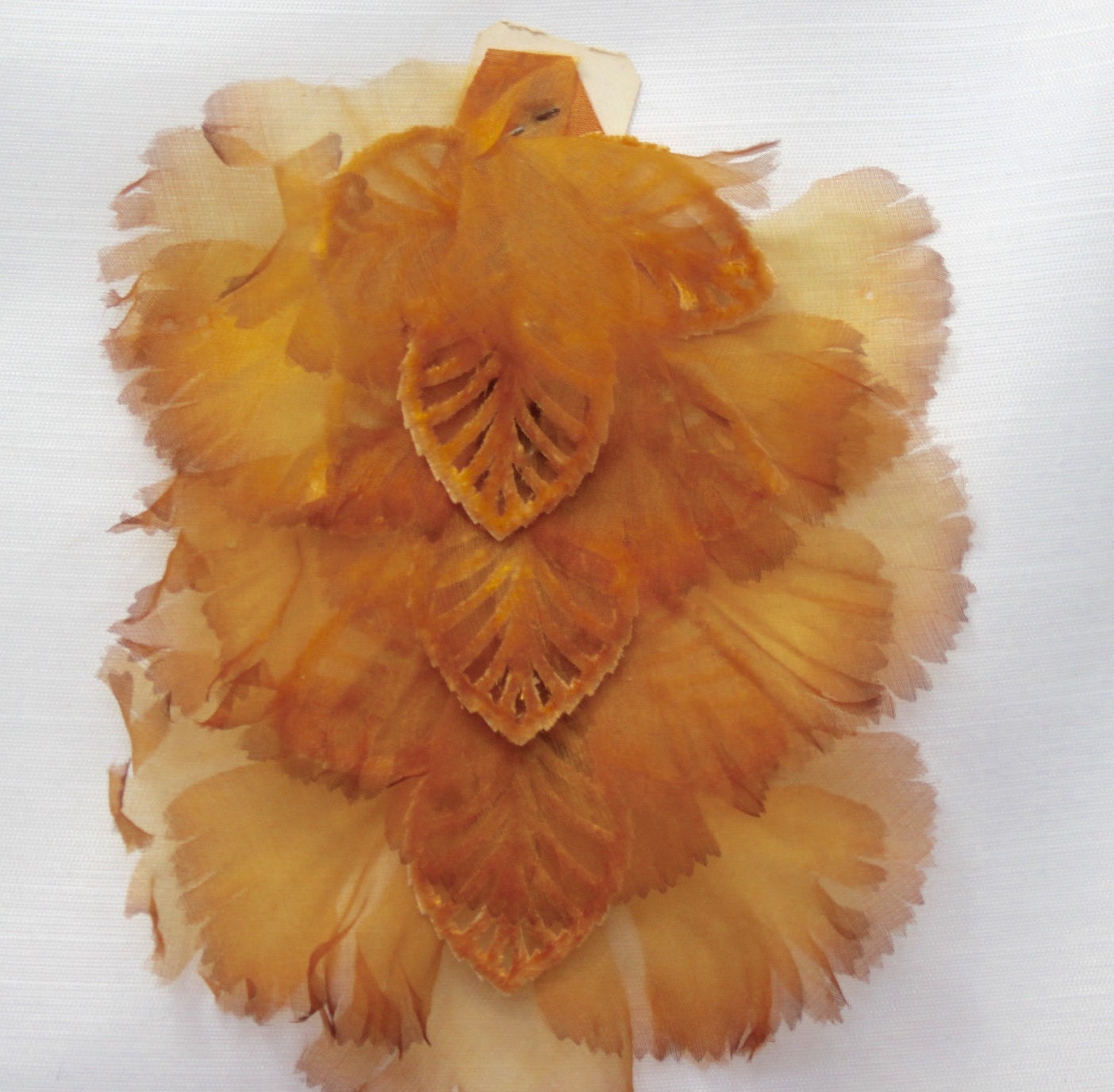 Textile Frills Garnishantique Orange Velvet Appliquevintage - Etsy
