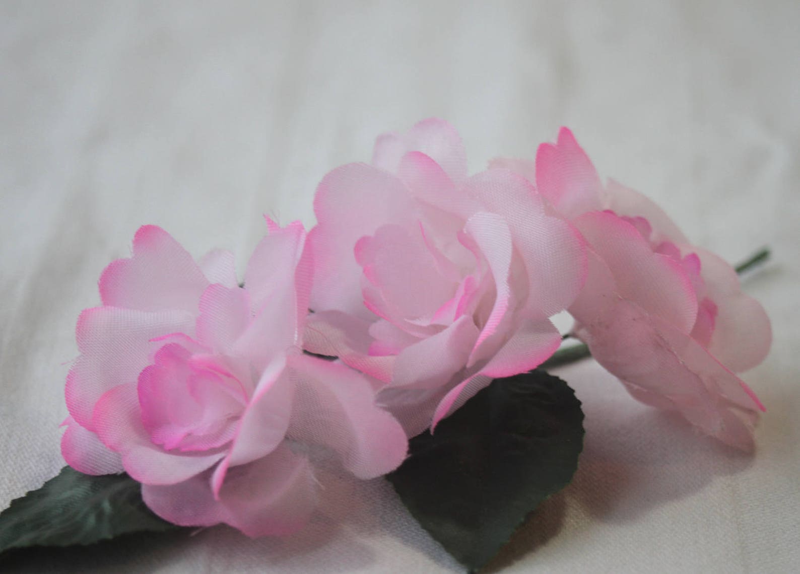 Vintage 80s-90s trio of pink flowersflowers for art | Etsy