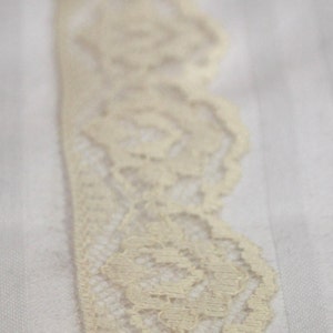 Vintage Soft Beige Lace, Ribbon of Lace, Beige Roses Pattern Lace ...