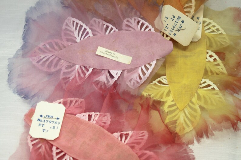 Textile Frills Garnishantique Pink Velvet Appliquevintage - Etsy