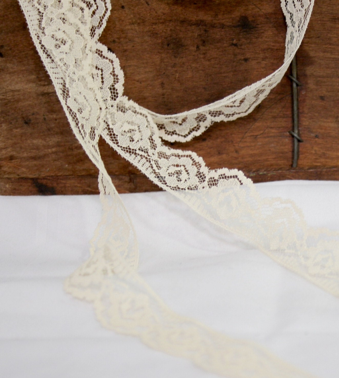Vintage Soft Beige Lace Ribbon of Lace Beige Roses Pattern - Etsy