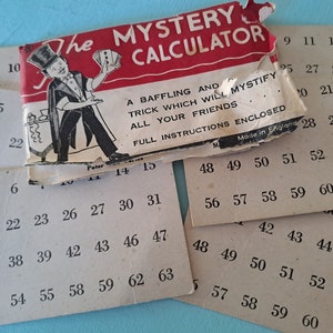 Vintage the Mystery Calculator Card Trick Pack Game. - Etsy