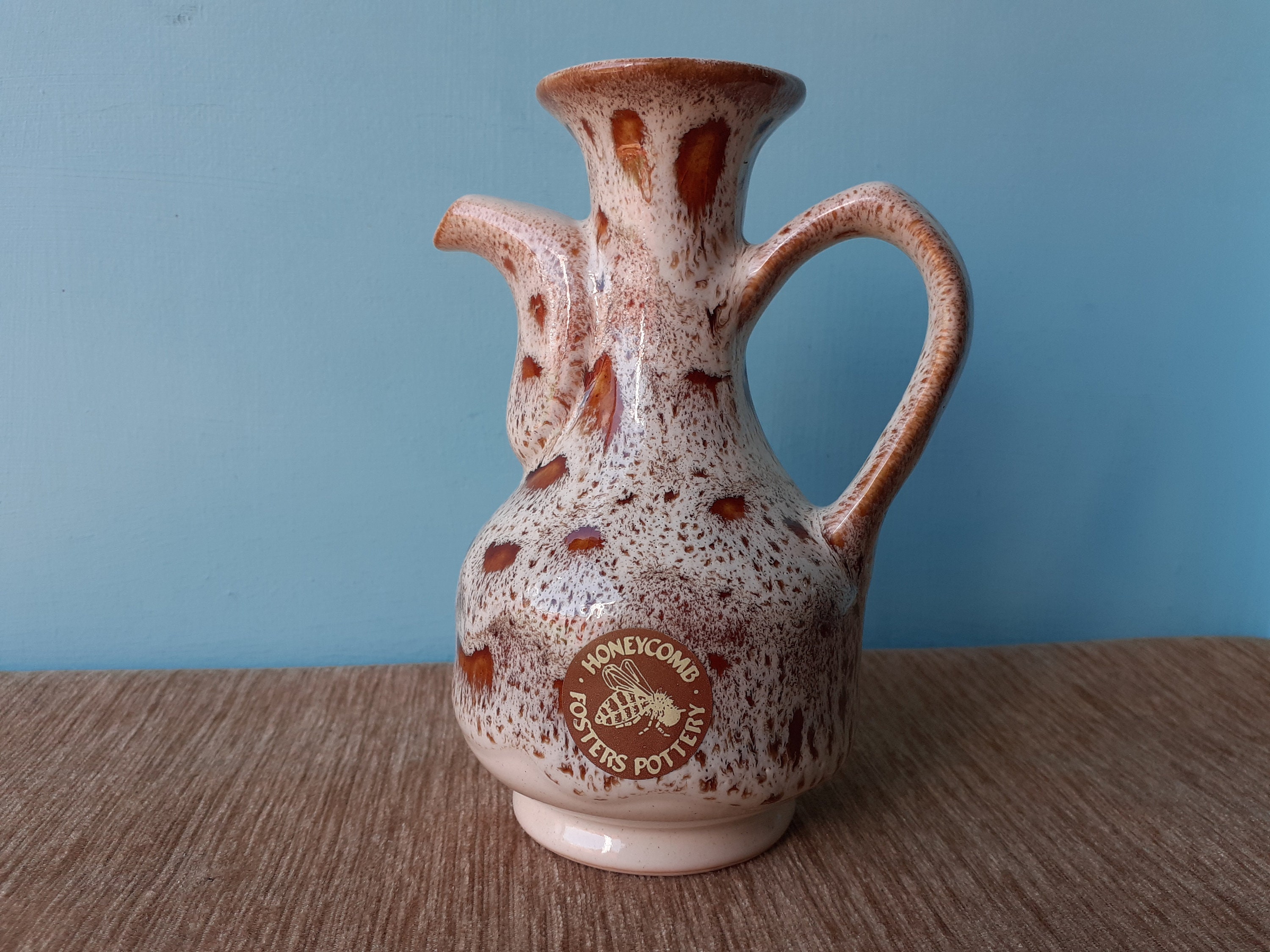 Foster's Pottery Honeycomb Jug Vase Pitcher Vintage From - Etsy