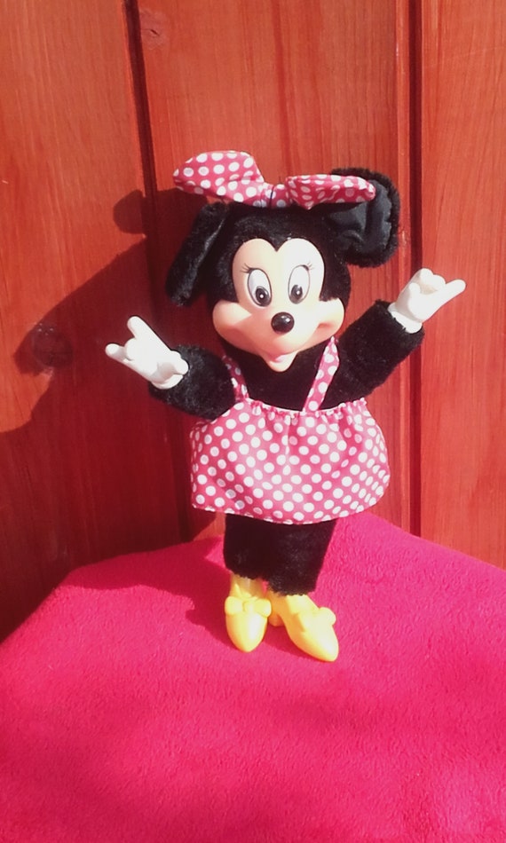 Minnie Mouse Plush Toy in Polka Dot Red and White Dress With | Etsy