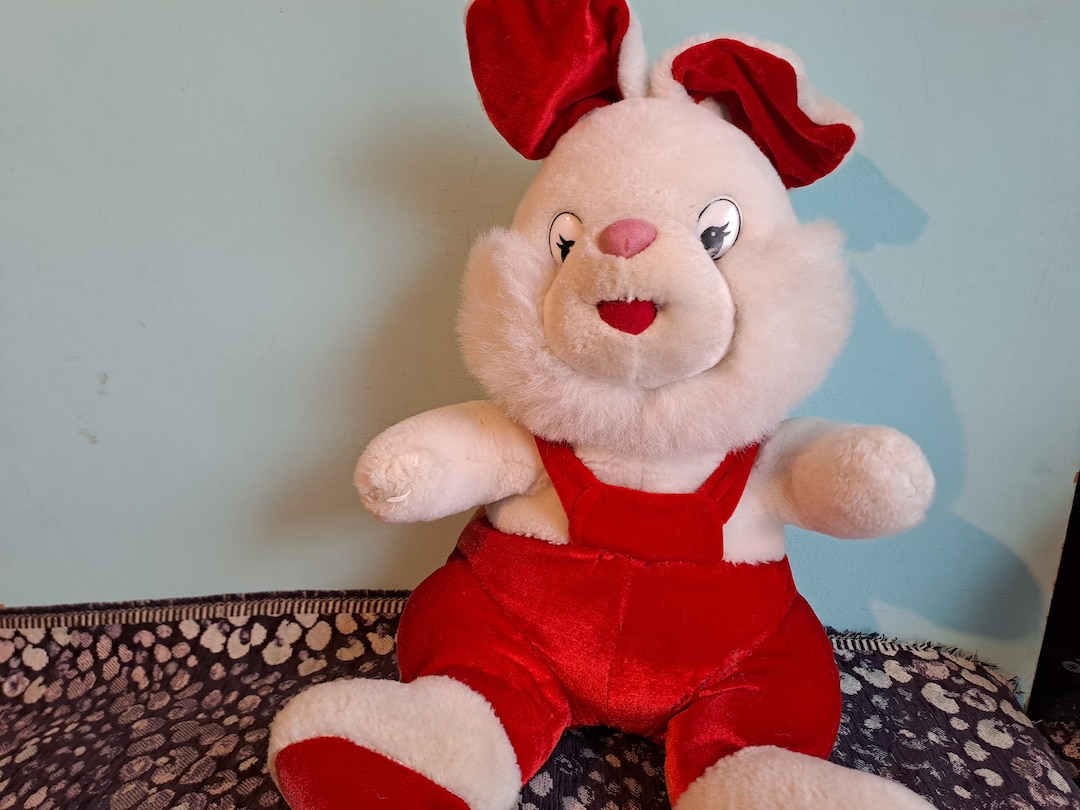 Huge 1970s White Rabbit in Red Dungarees - Kitsch Rare Collectable ...