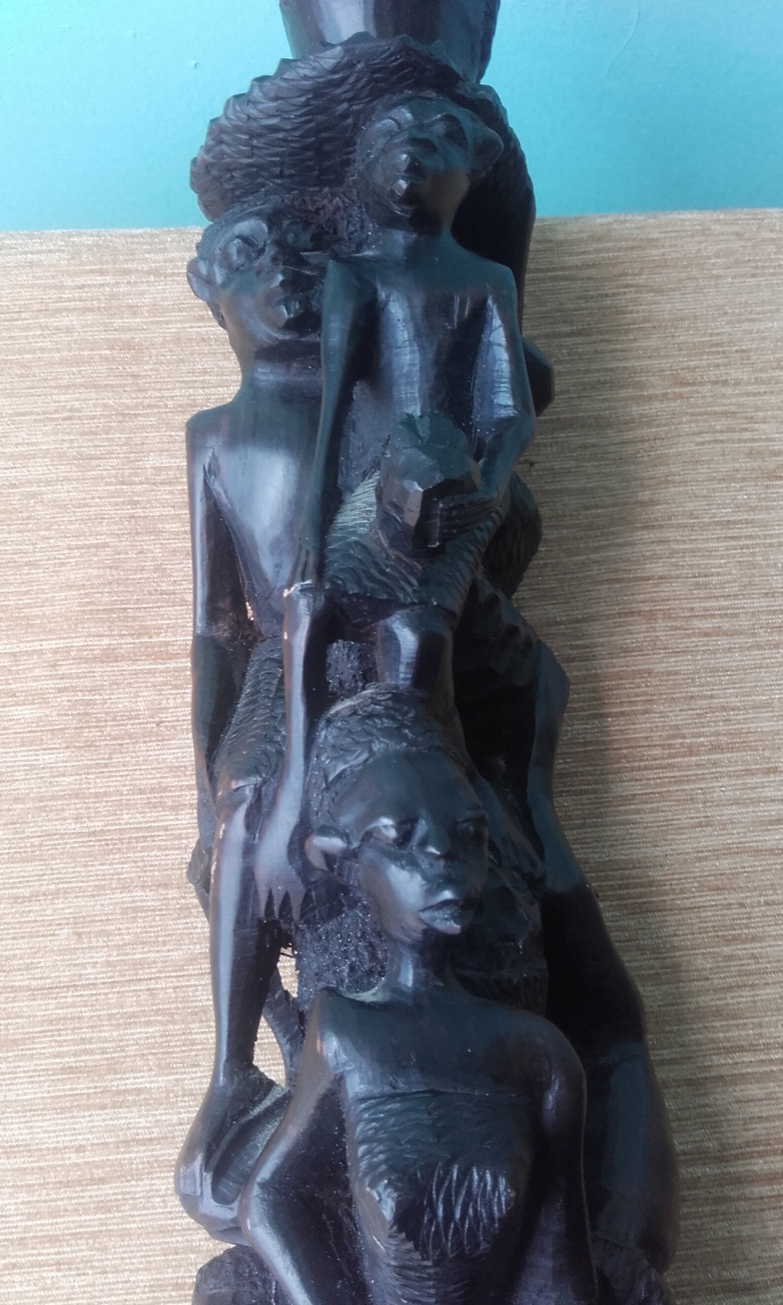 Huge Family Tree of Life. Vintage African Makonde Ebony Wood Carved ...